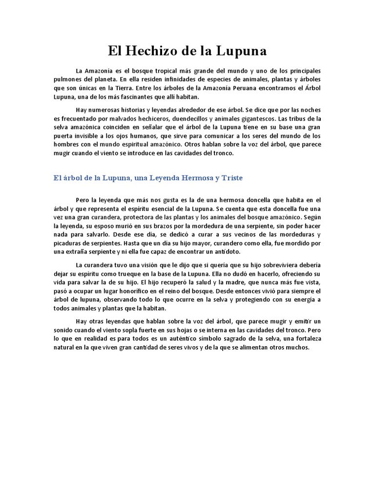 El Hechizo de La Lupuna | PDF