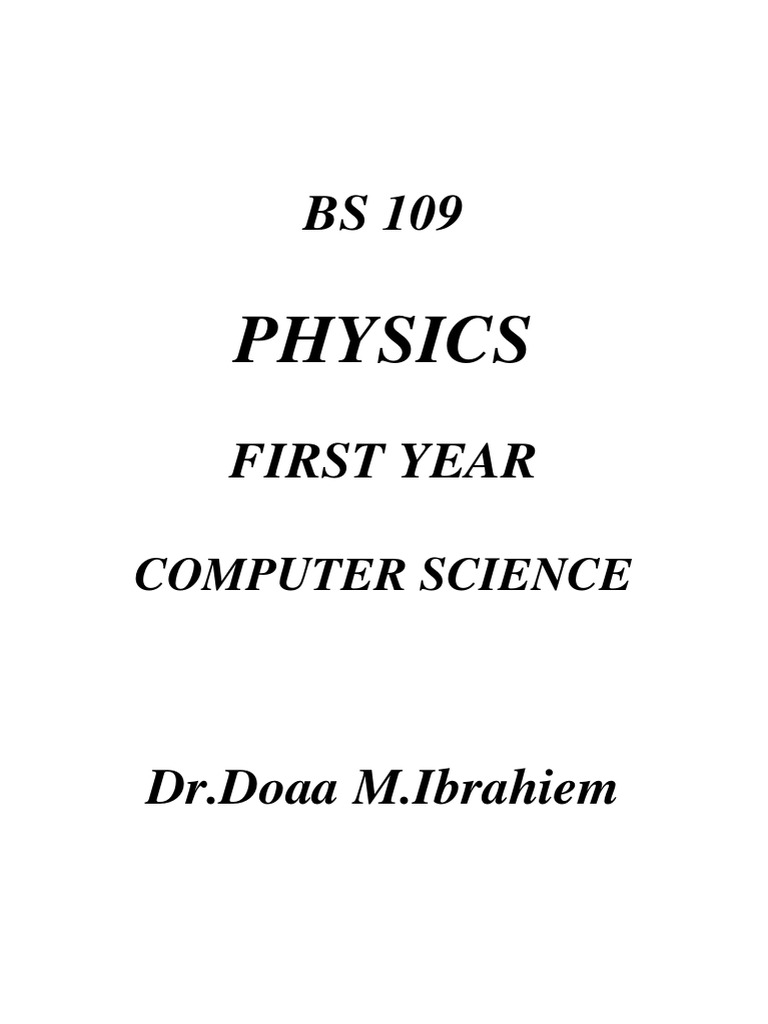 Physics BS109CS | PDF