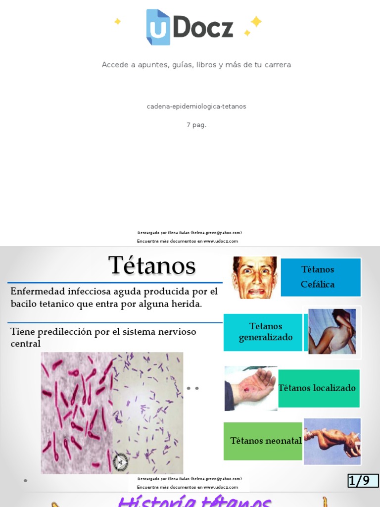 Cadena Epidemiologica Tetanos 129123 Downloable 1952367 | PDF | Medicina | Enfermedades y trastornos