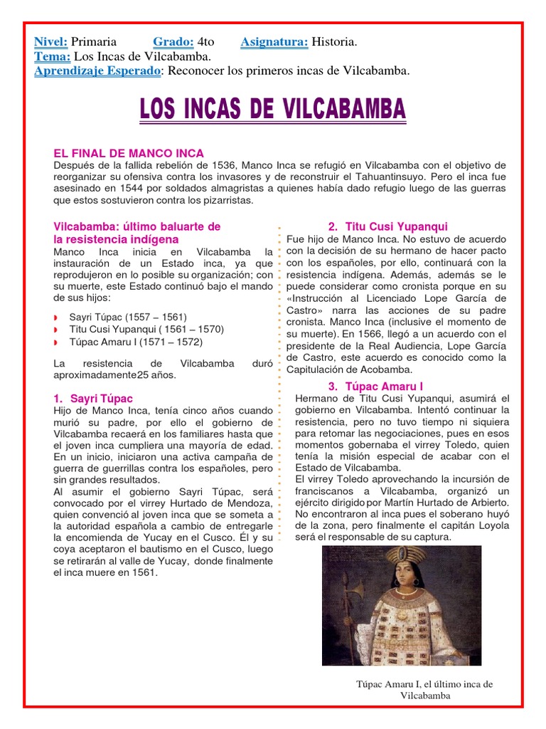 Los Incas de Vilcabamba | PDF | Conflictos | Conflictos del segundo milenio