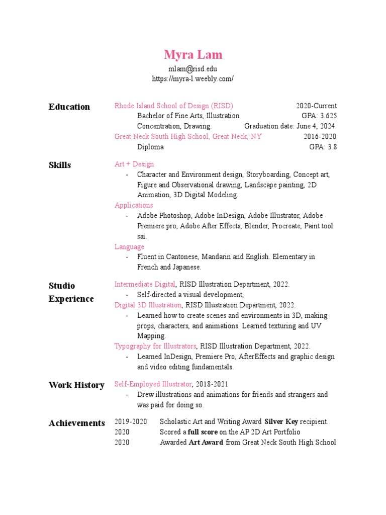 Myra Lam Resume | PDF | Career & Growth | Games & Activities