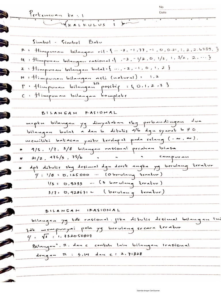 Ringkasan - KalkulusI - Silvia Farida - 031 | PDF