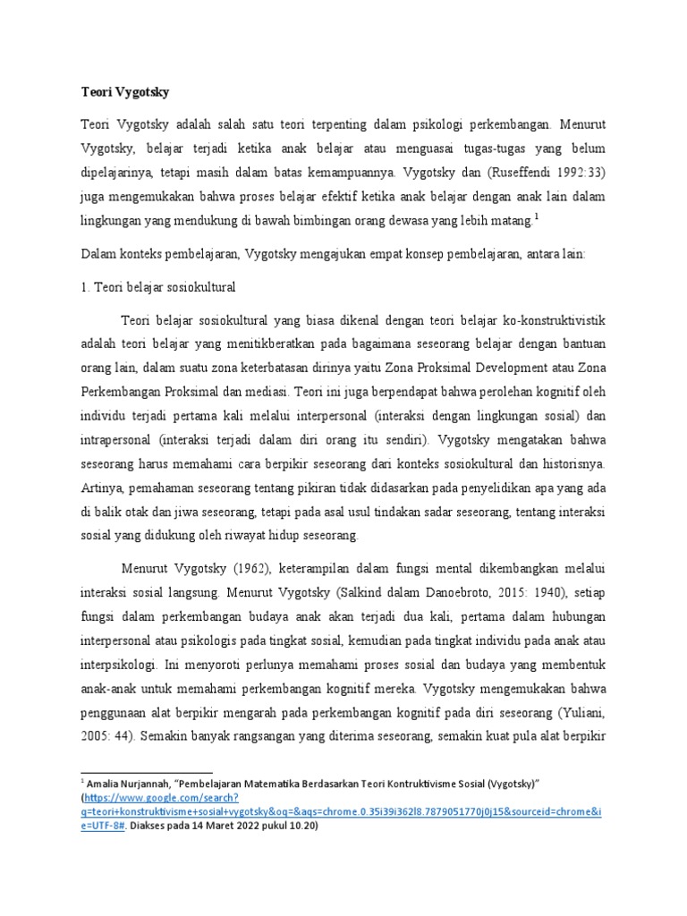 Teori Belajar Vygotsky | PDF