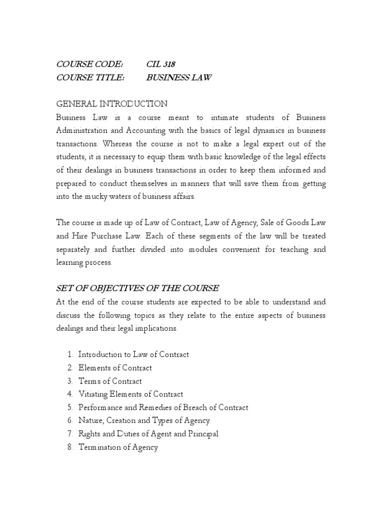 Law of Contract | PDF | Offer And Acceptance | Consideration