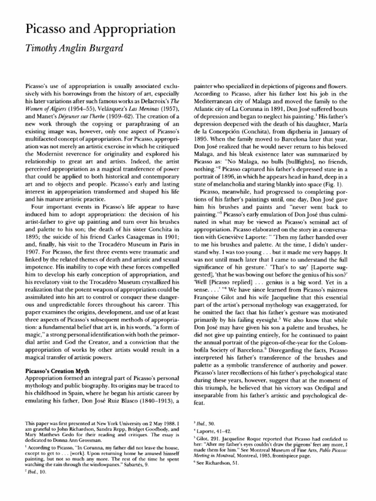 Picasso Appropriation | PDF