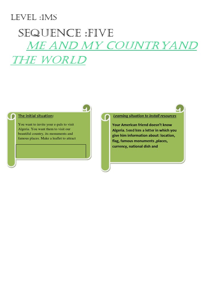 1ms Sequence 5 Me My Country and The World by Teacher Djamal Djamal1650673330 | PDF | Learning ...