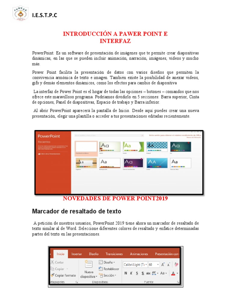 Introducción A Pawer Point e Interfaz | PDF | Microsoft PowerPoint ...