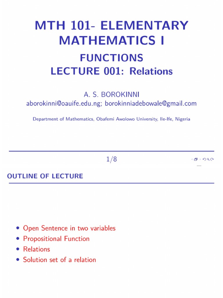 Mth101 Function Relations Lecture 1 21 22session Pdf