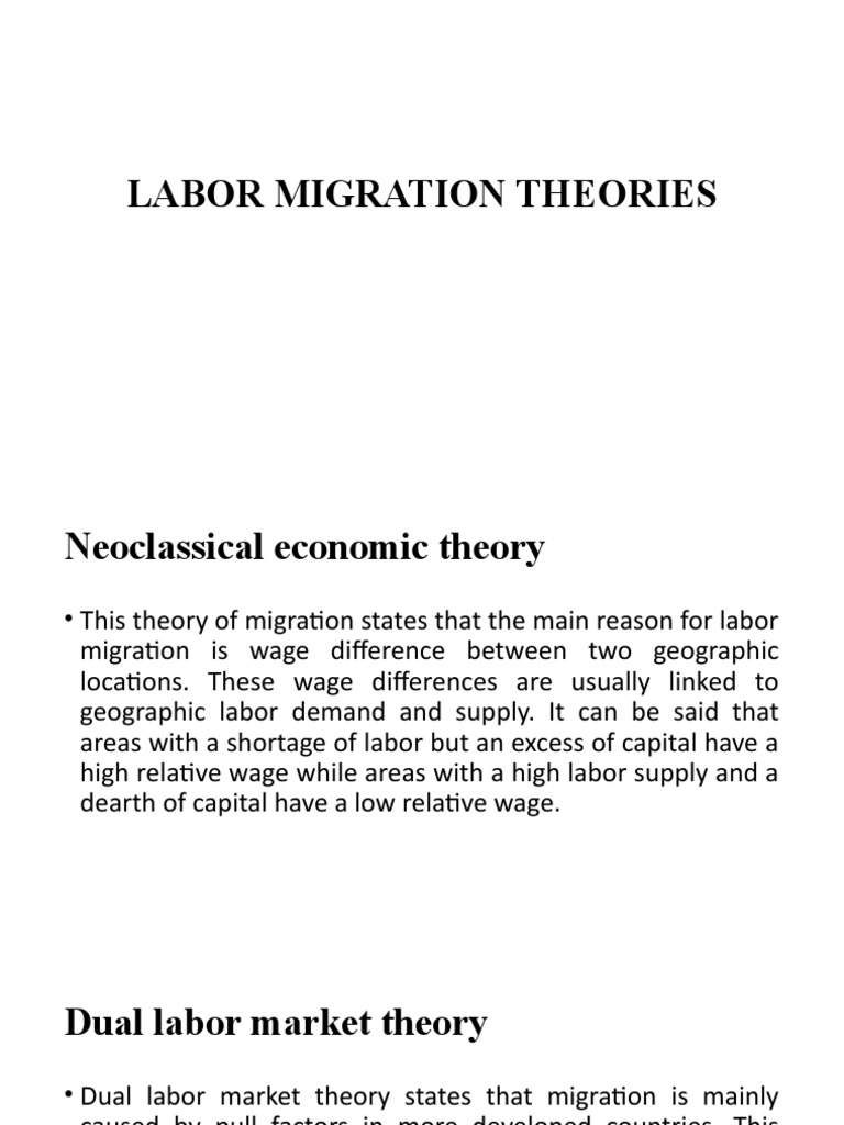 Labor Migration Theories | PDF | Human Migration | Labour Economics