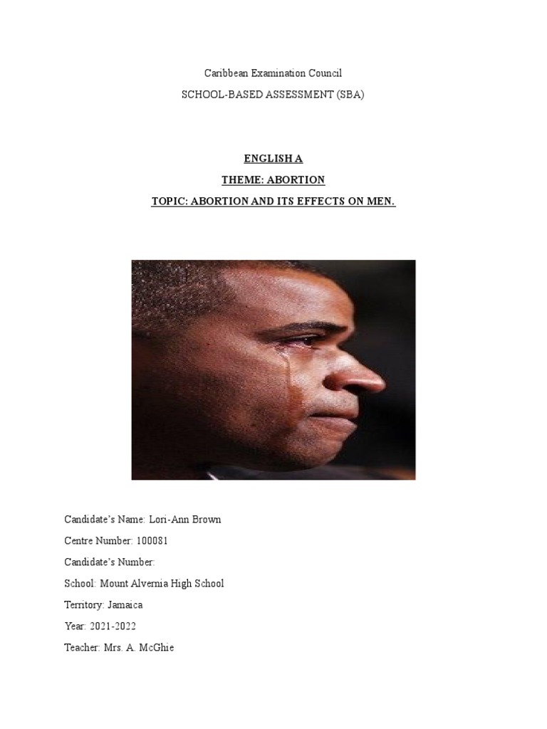 English Language Sba | PDF | Emotions | Abortion