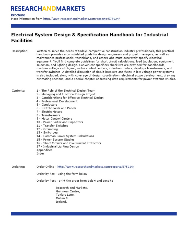Electrical System Design and Specification | PDF | Electric Power | Electromagnetism