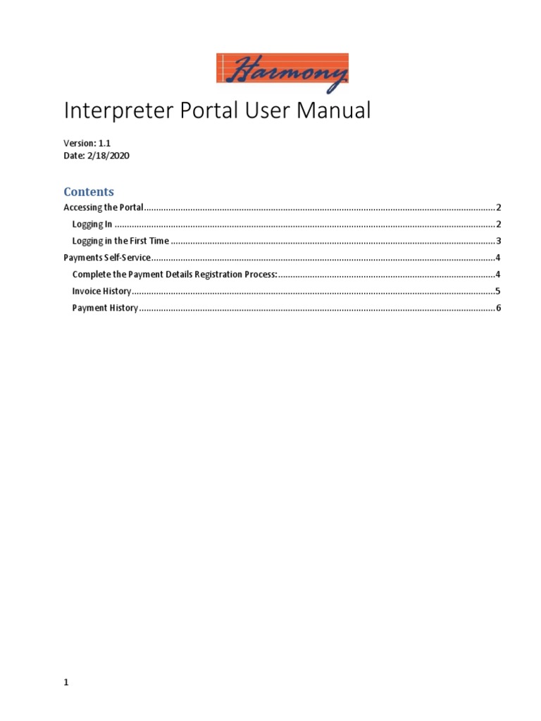 Interpreter Portal User Manual Guide | PDF | Login | Password
