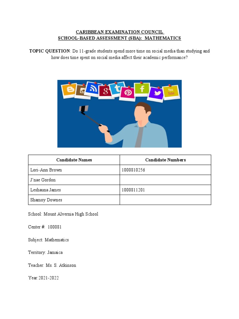 Mathematics SBA | PDF | Survey Methodology | Social Media