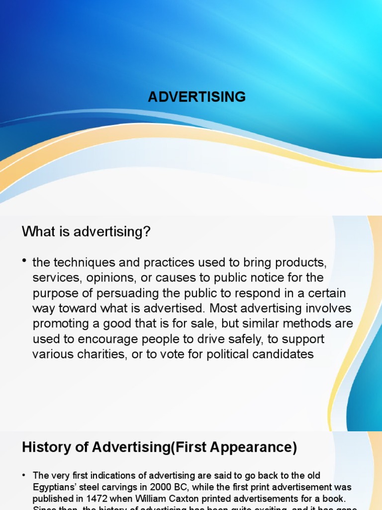 ADVERTISEMENT | PDF | Advertising | Online Advertising