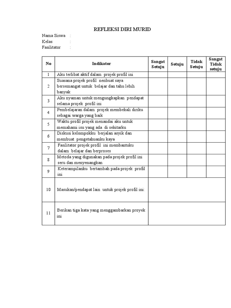 Refleksi Diri Murid | PDF