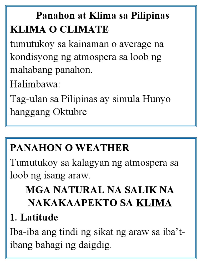 AP Klima at Panahon Lecture | PDF