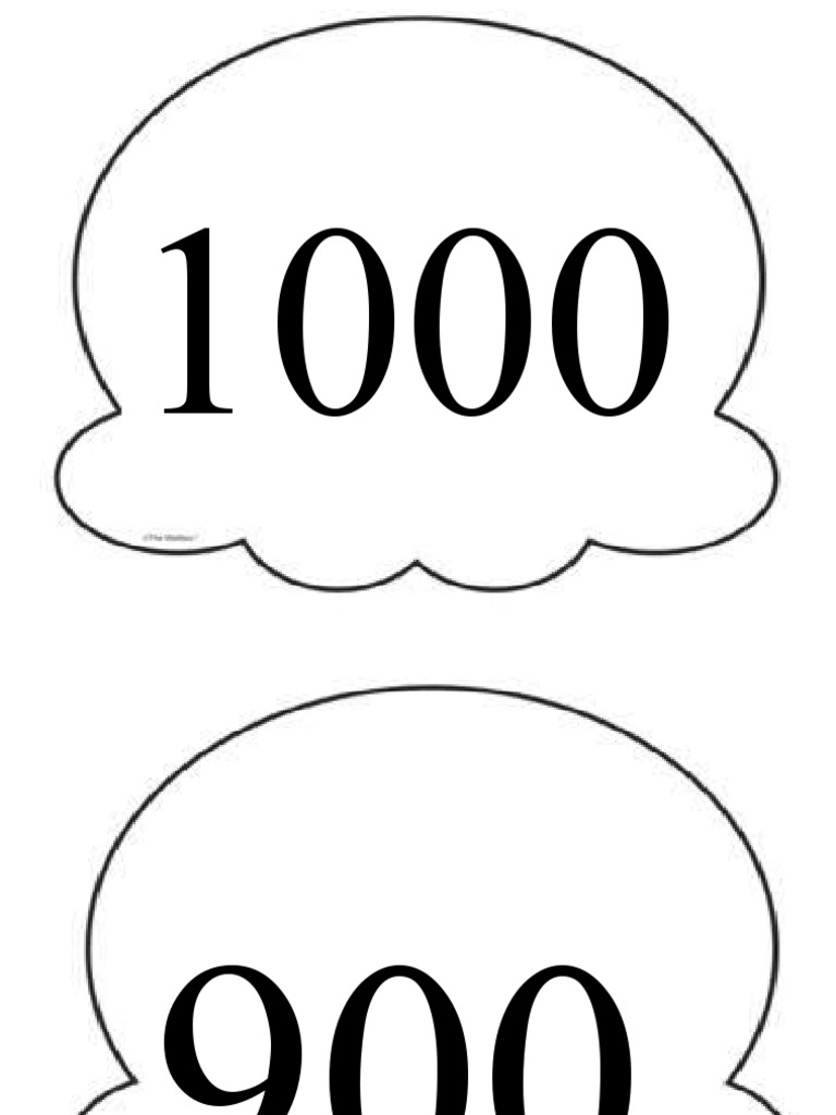 Números de 100 en 100 Al 1000. Hojas de Colores | PDF Números de 100 en 100 Al 1000. Hojas de Colores | PDF