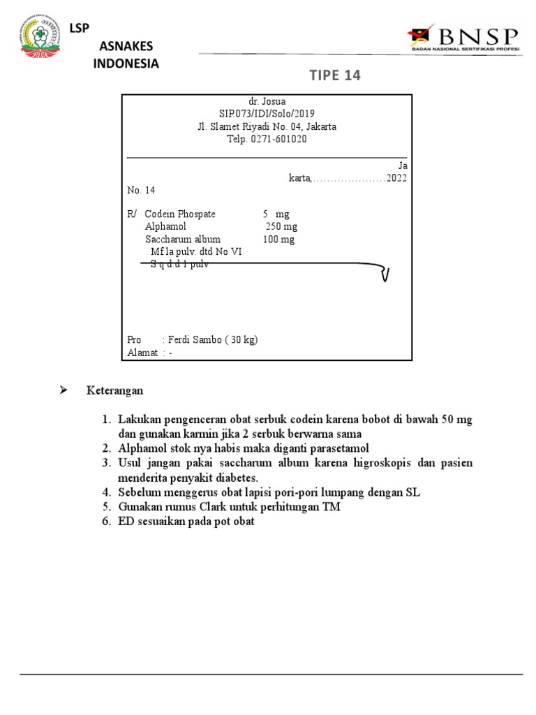 Resep Tipe 14 Puyer | PDF