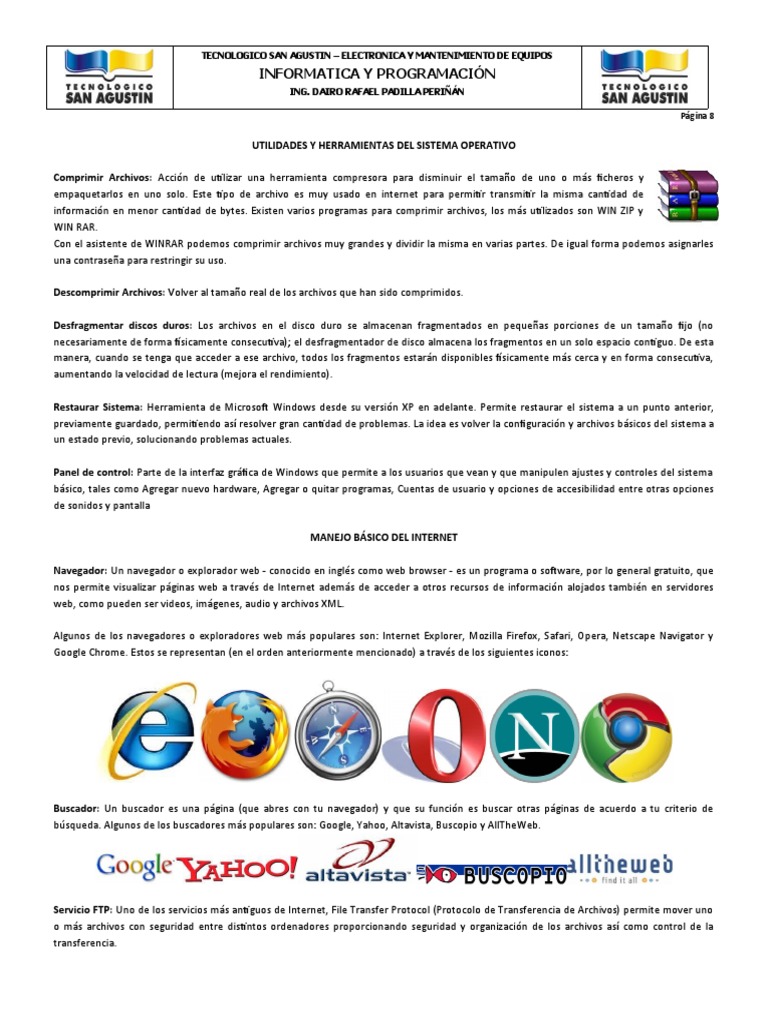 Utilidades y Herramientas Del Sistema Operativo | PDF | Archivo de computadora | Protocolo de ...