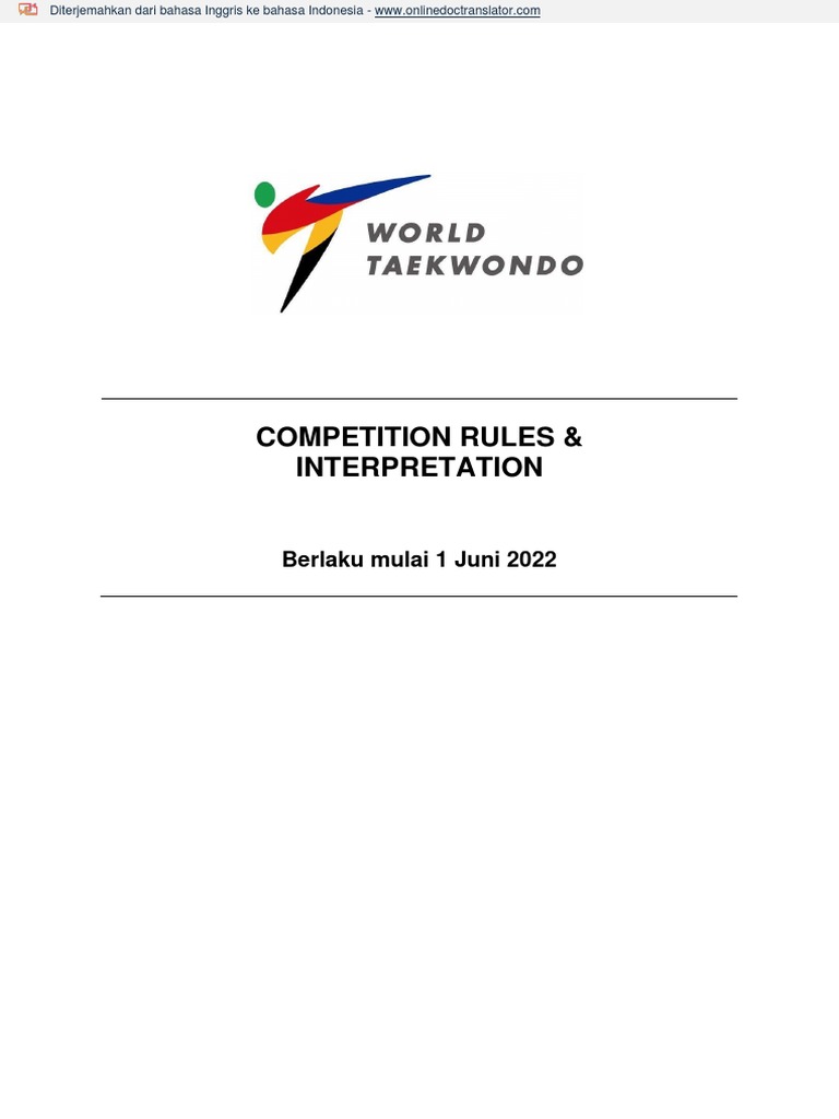 CR Kyorugi 2022 Indonesia | PDF | Teknologi & Rekayasa