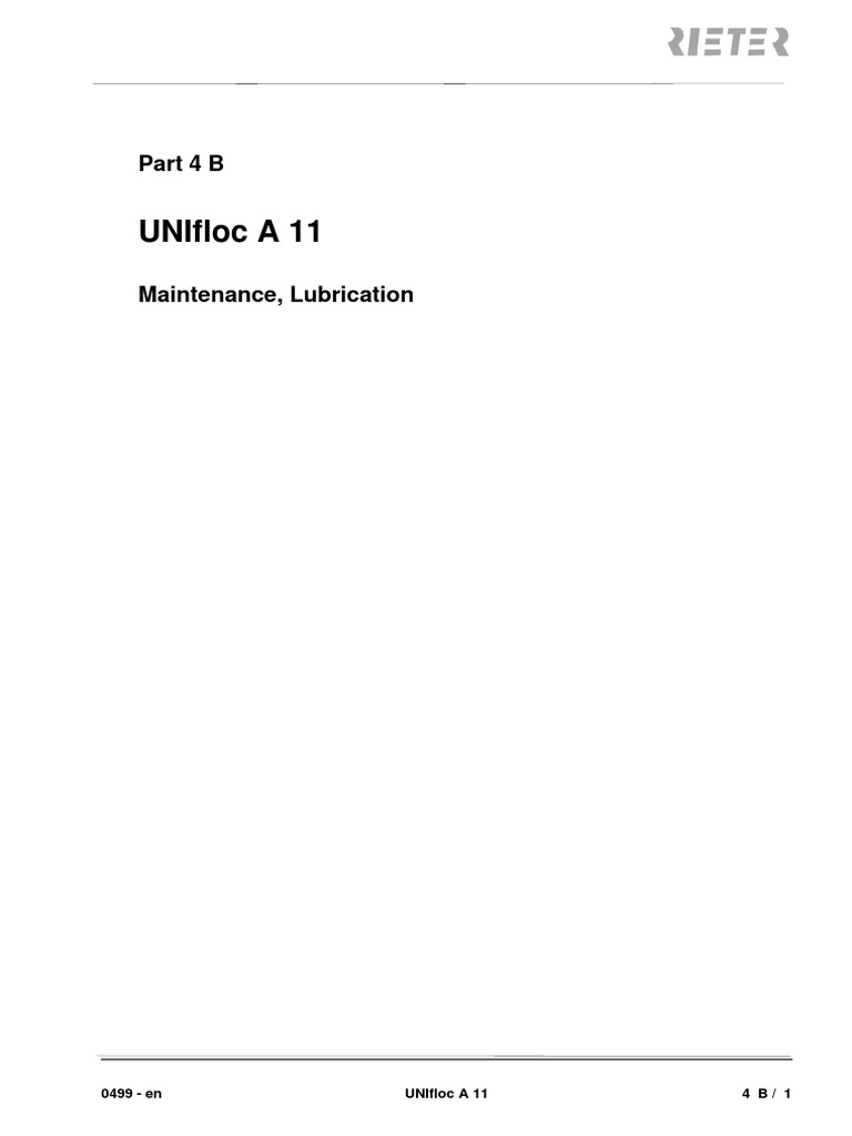 UNIfloc A 11 maintenance and lubrication guide | PDF | Gear | Mechanical Engineering