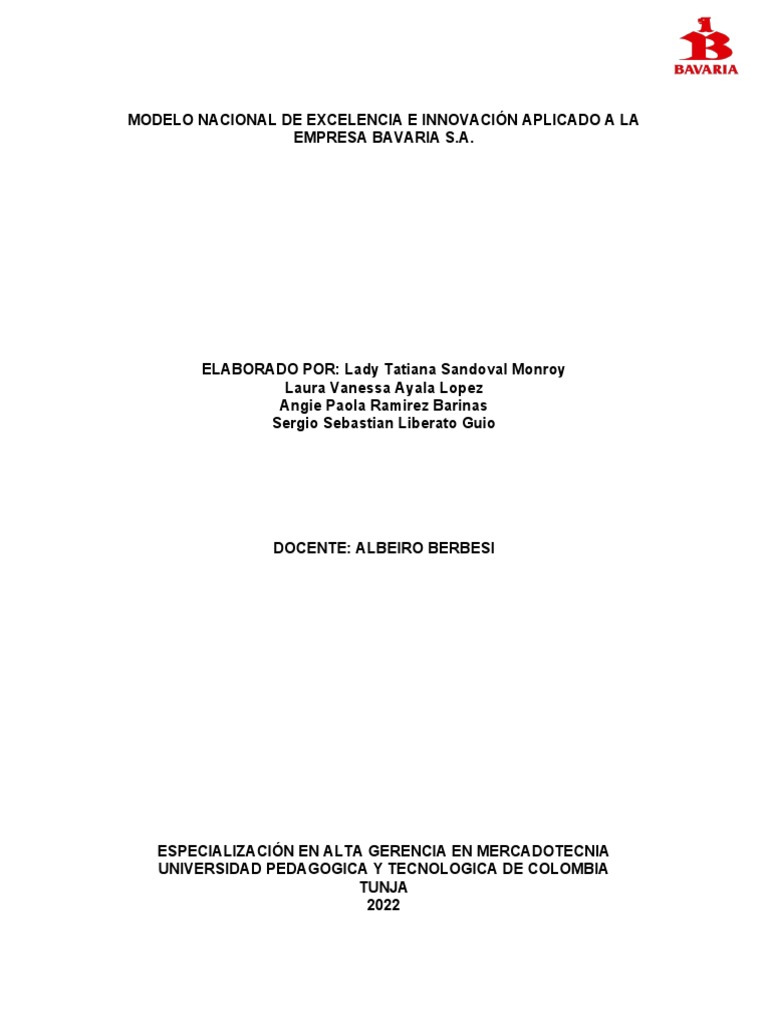 Modelo Nacionbal de Bavaria | PDF | Business | Economias