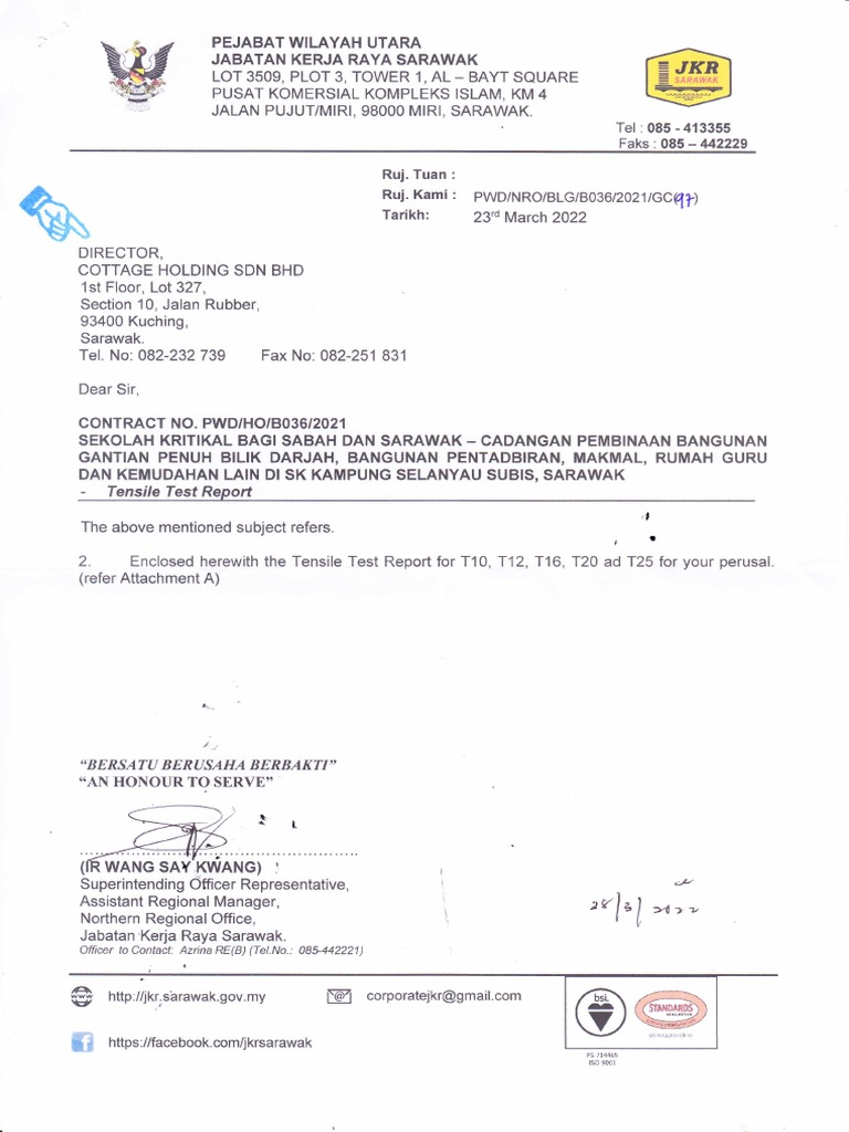 Tensile Test Report for TMT Kuching | PDF | Solid Mechanics | Applied ...