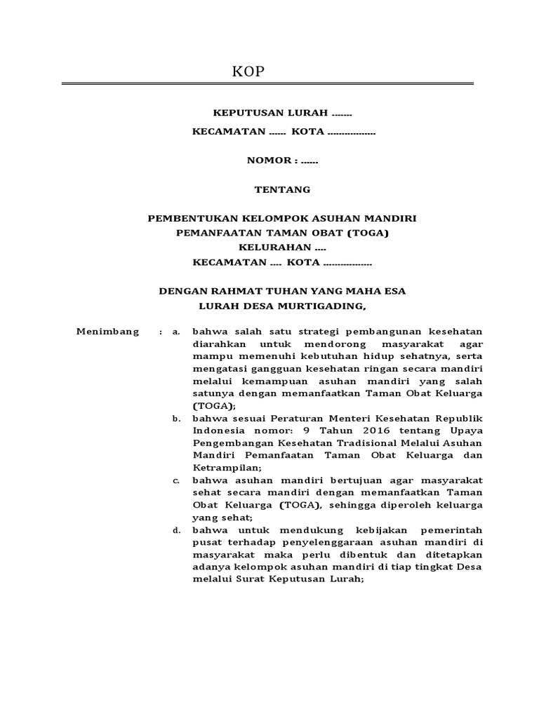 Contoh SK Asman Toga | PDF