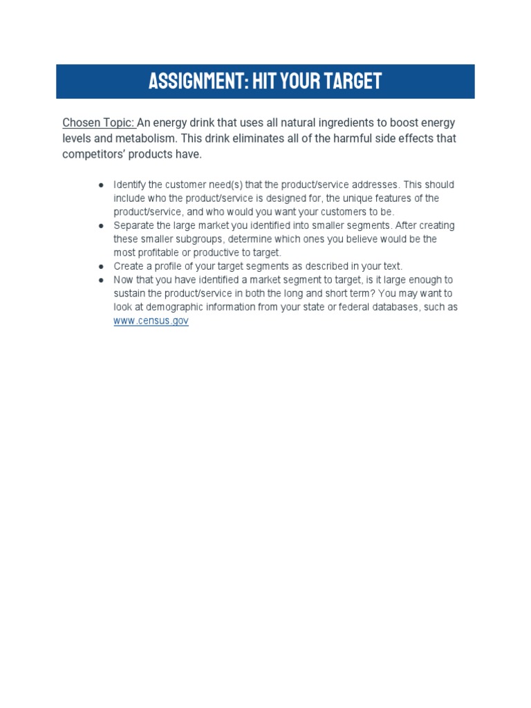 Assignment - Hit Your Target | PDF