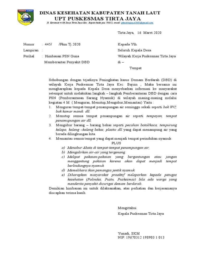 Surat Himbauan DBD | PDF