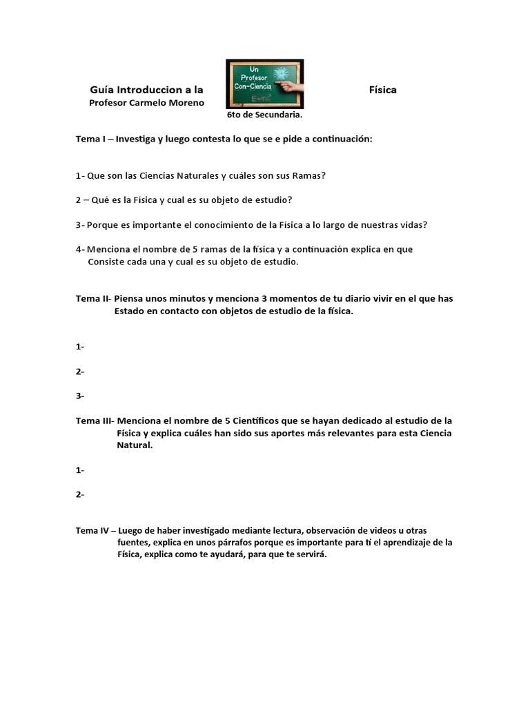 Guía Introduccion A La Física | PDF