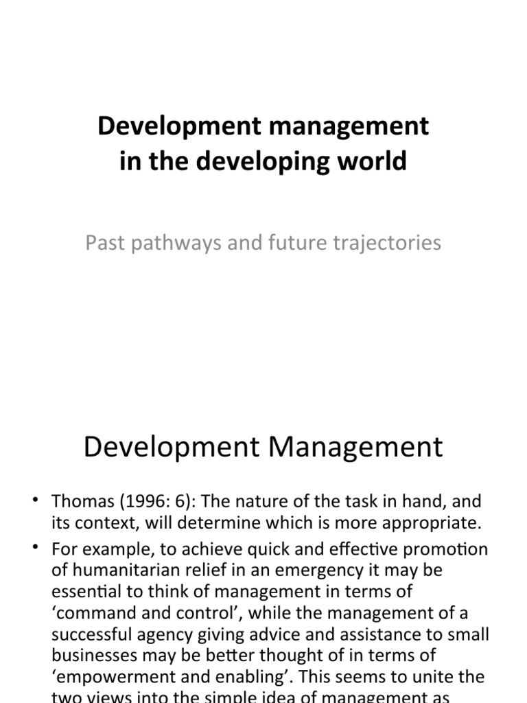 Lecture 3-Development Management in The Developing World | PDF ...