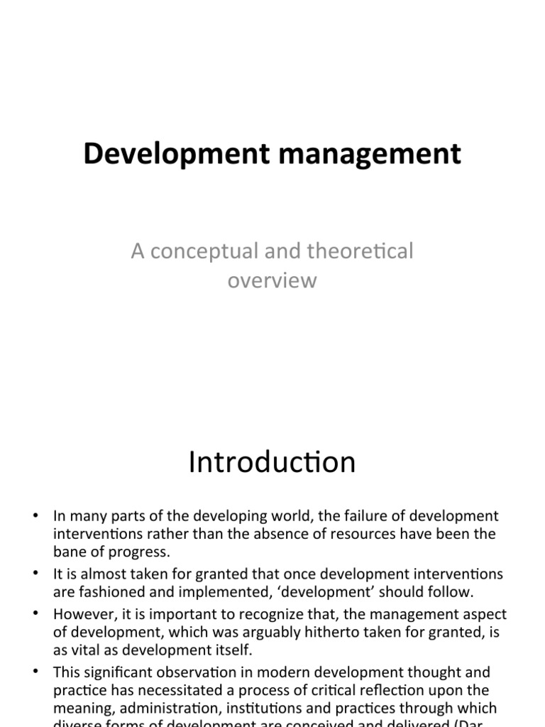 Development Management-Lecture 1 | PDF | Economic Development | Poverty