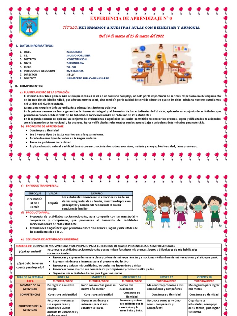 Exp. de Aprendizaje-2022 | PDF | Evaluación | Aprendizaje
