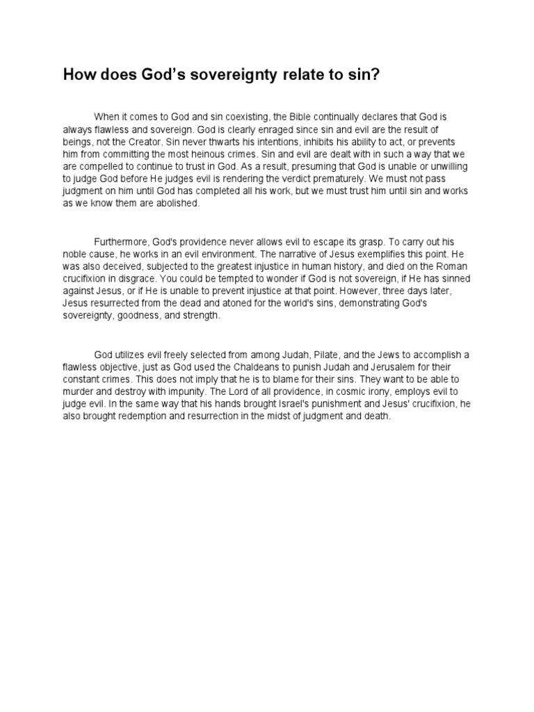 Bible - God's Sovereignty Summary | PDF | Social Science