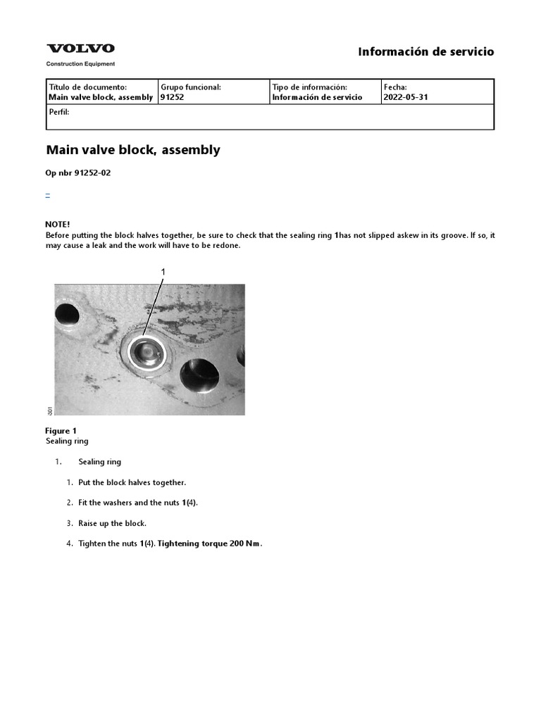 Main Valve Block, Assembly | PDF
