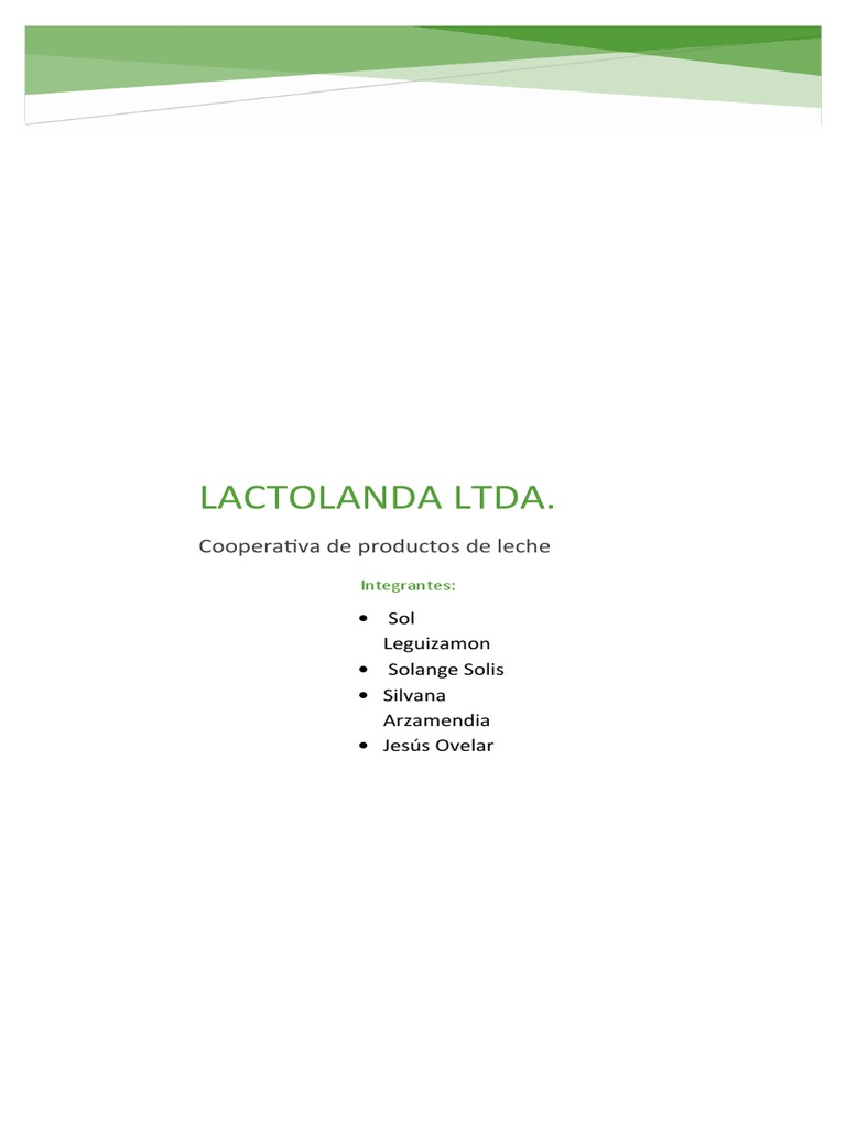 Lactolanda: Cooperativa Láctea y Social | PDF | Cooperativa | Leche