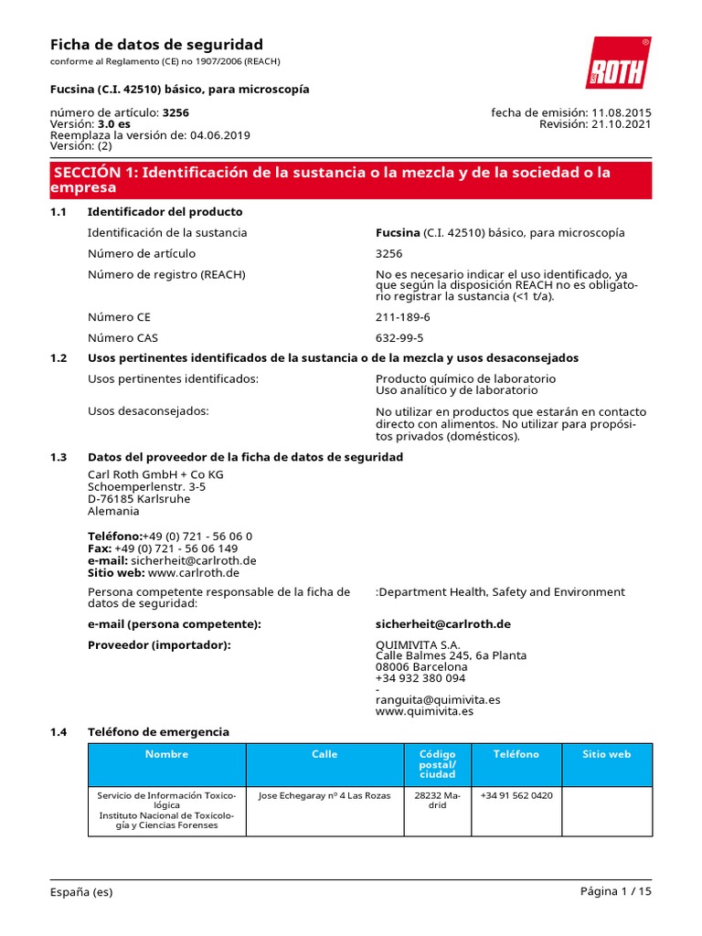 Fucsina | PDF | Química | Ciencias fisicas Fucsina | PDF | Química | Ciencias fisicas