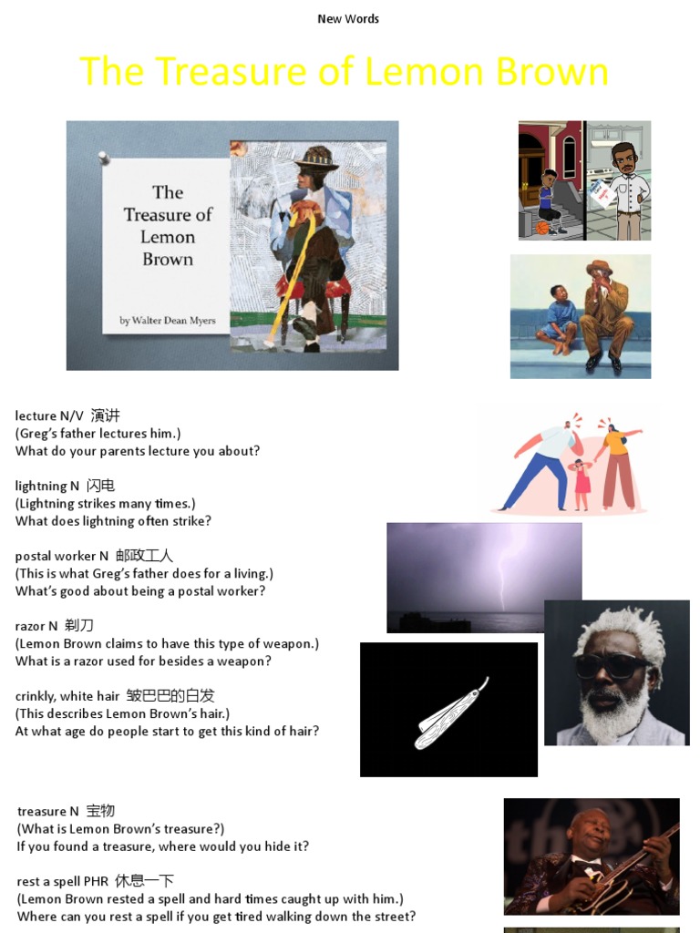 The Treasure of Lemon Brown - Vocabulary Words | PDF