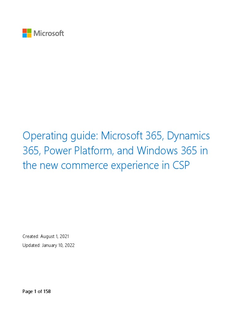 Microsoft 365 CSP Commerce Guide | PDF | Subscription Business Model ...