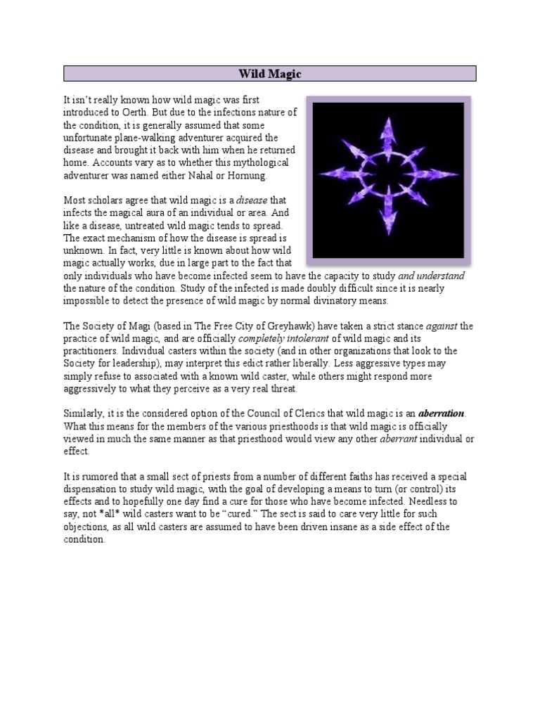 Wild Magic Wild Casters Pdf Dungeons Dragons Gary Gygax Games