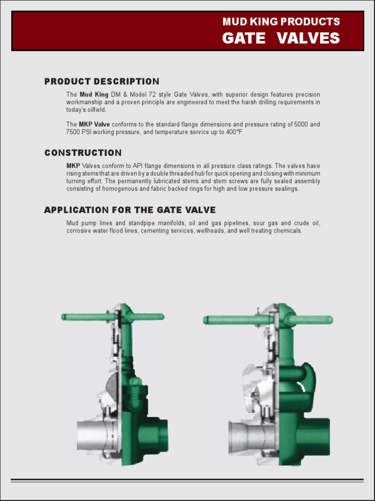 Gate-Valves Mud King | PDF | Valve | Pipe (Fluid Conveyance)