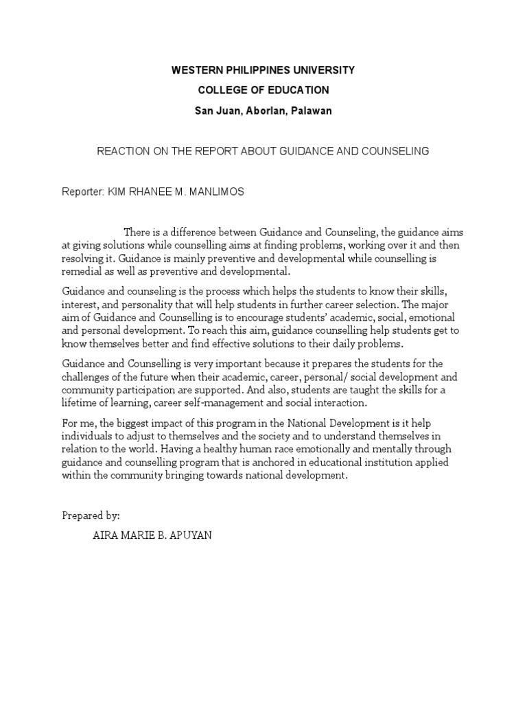 Guidance and Counselling | PDF