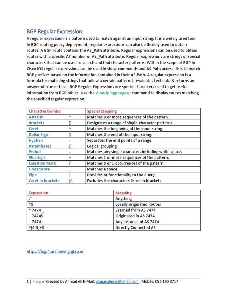40-BGP Regular Expression | PDF | Regular Expression | String (Computer Science)