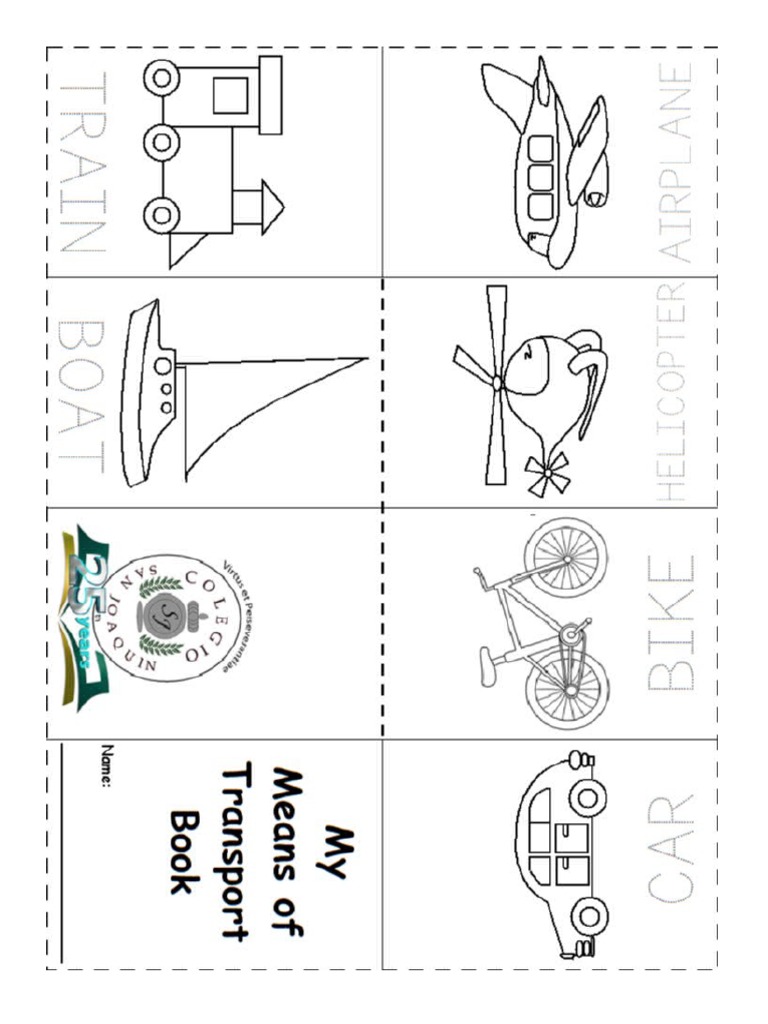 Prek-Means of Transport Book | PDF