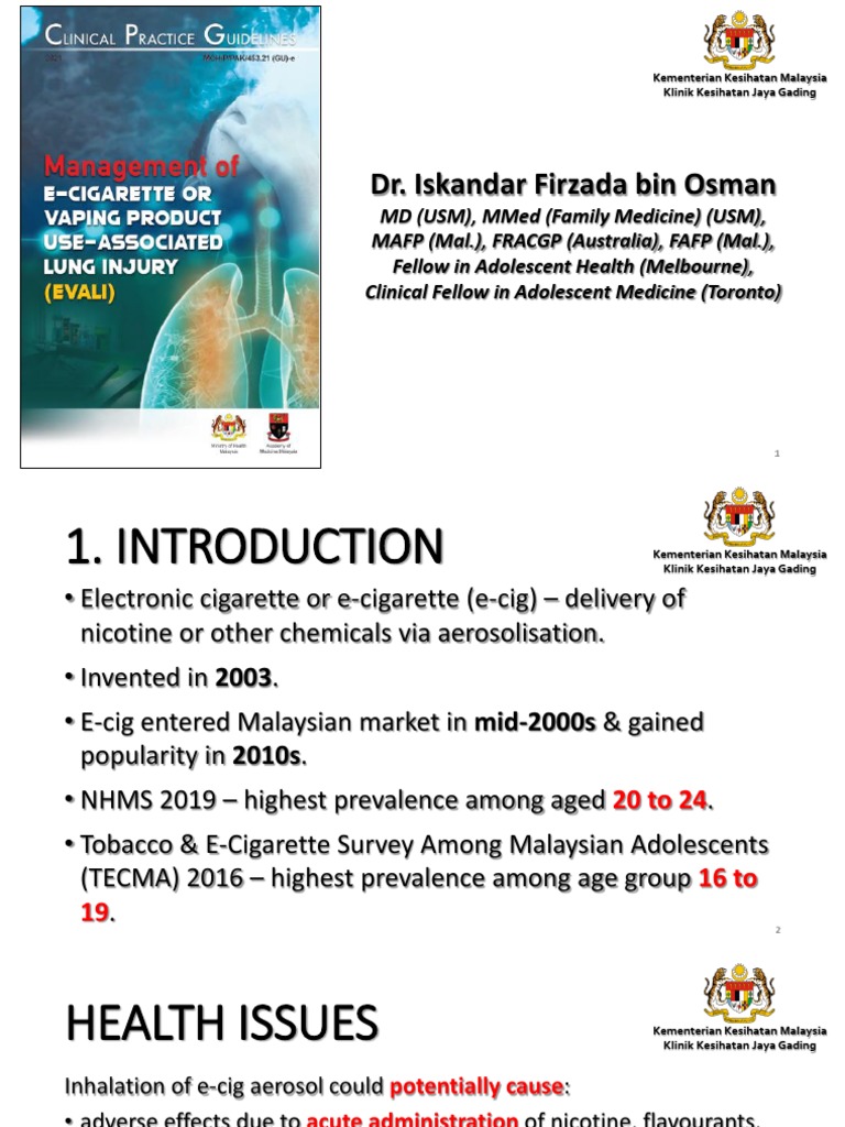CPG Management of EVALI | PDF | Pneumonia | Respiratory Diseases