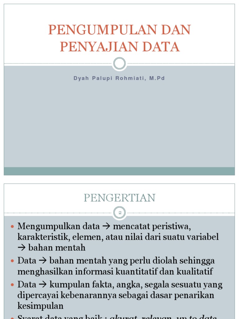 Pengumpulan Dan Penyajian Data 2 | PDF