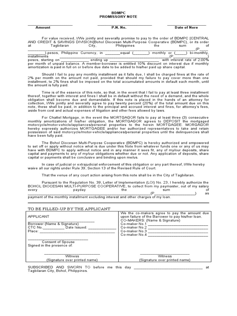 Promissory Note | PDF | Mortgage Law | Interest