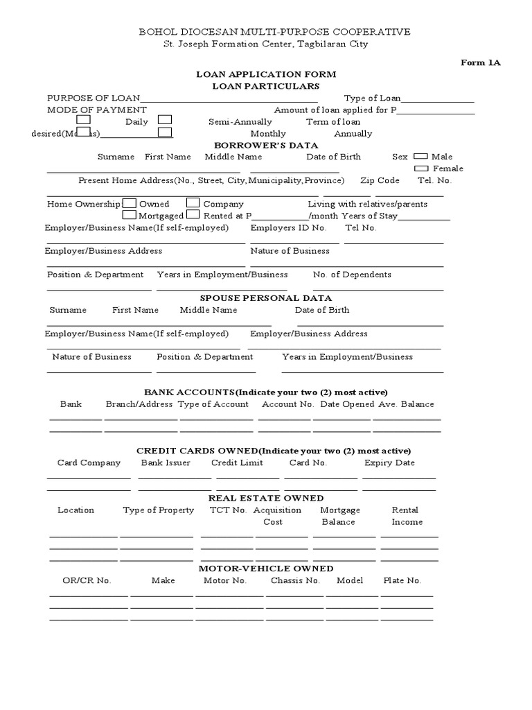 Loan Application Form With Collateral | PDF | Loans | Expense