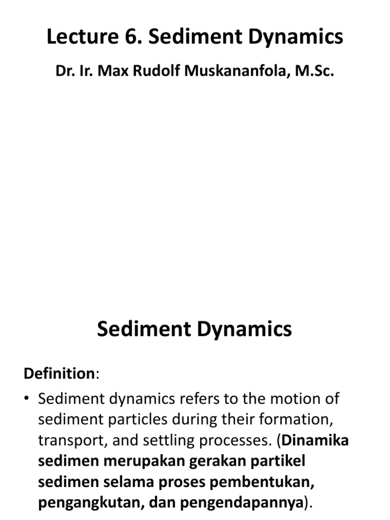Lecture 6-Sediment Dynamics-28 September 2022 | PDF | Sediment ...